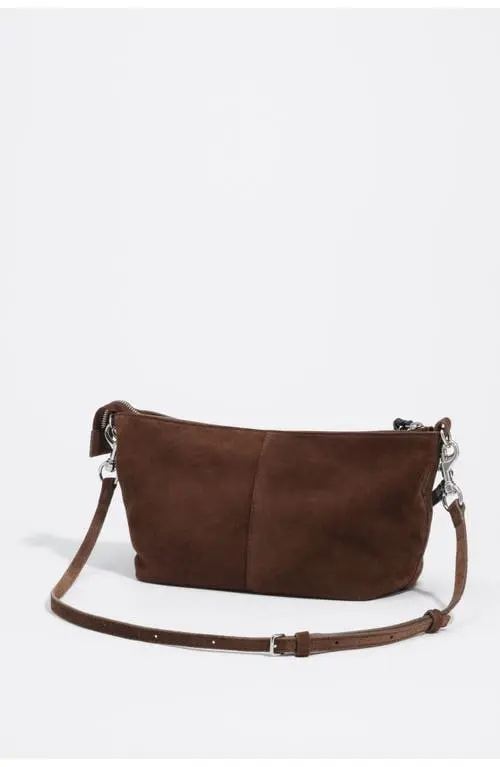 Bimba Y Lola Medium Suede Madrid Crossbody Bag - Coffee