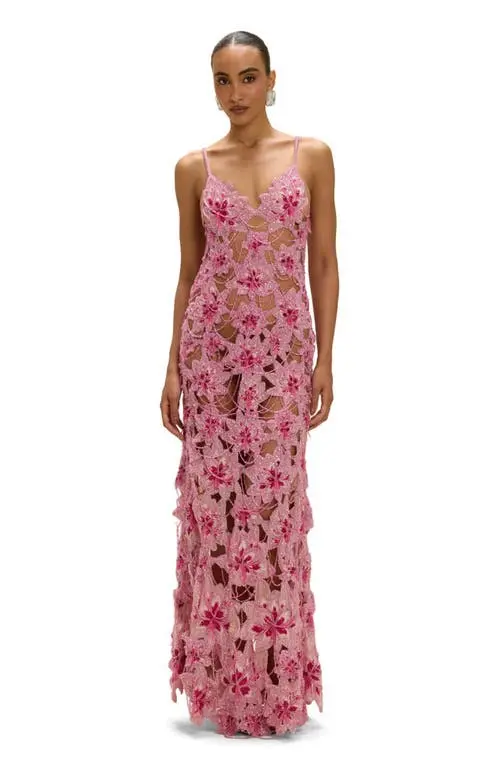 PatBO Amelia Embroidery Maxi Dress - Pink