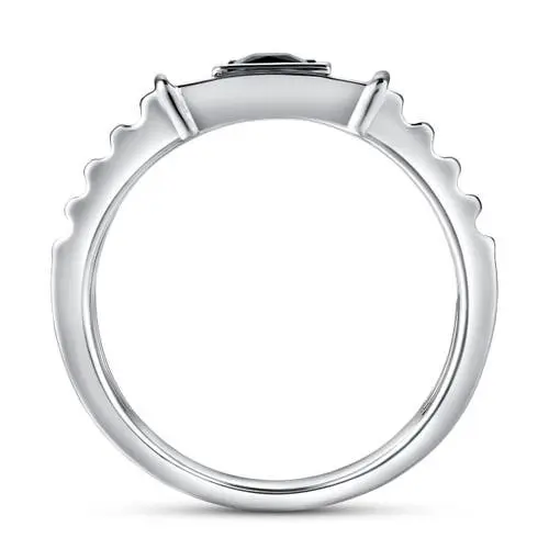 LUVMYJEWELRY Arashi 0.7ct Princess Cut Black Spinel Ring 925 Silver