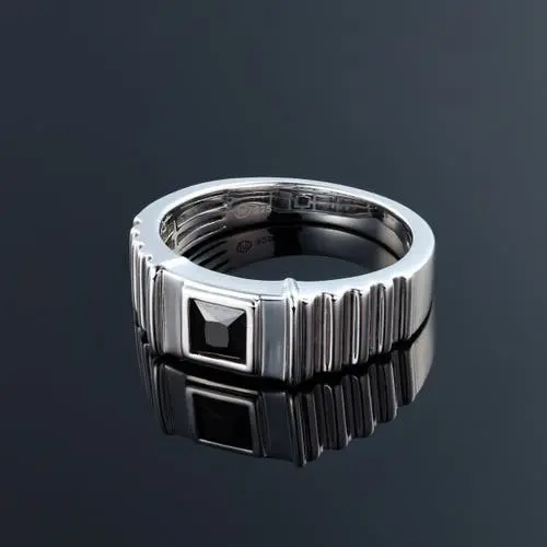LUVMYJEWELRY Arashi 0.7ct Princess Cut Black Spinel Ring 925 Silver