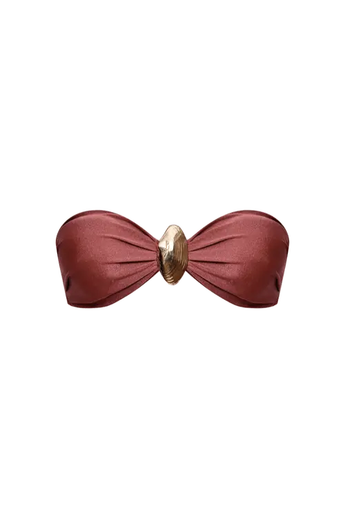 PatBO Golden Dune Lycra Seashell Bikini Top
