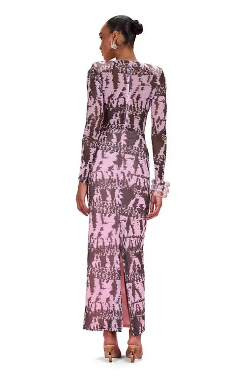 PatBO Botanic Stripe Plunge Maxi Dress