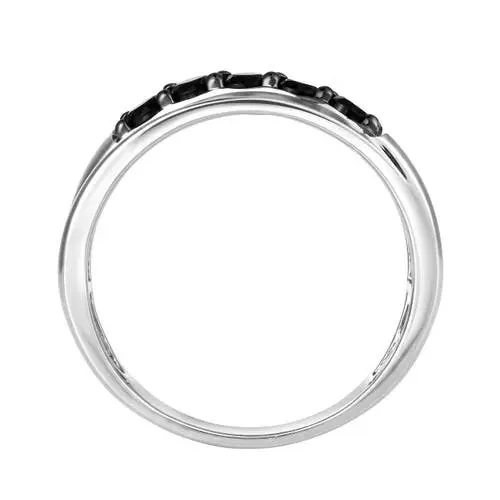 LUVMYJEWELRY Kage 0.5ct Diagonal Black Spinel Ring 925 Silver
