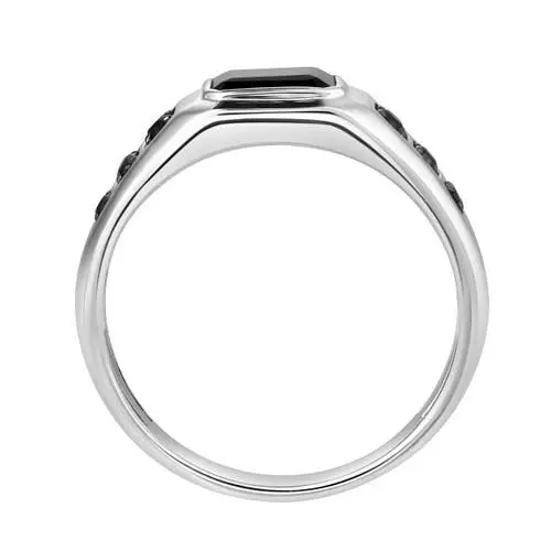 LUVMYJEWELRY Sumi 1 Ct Emerald Cut Black Spinel Ring 925 Silver