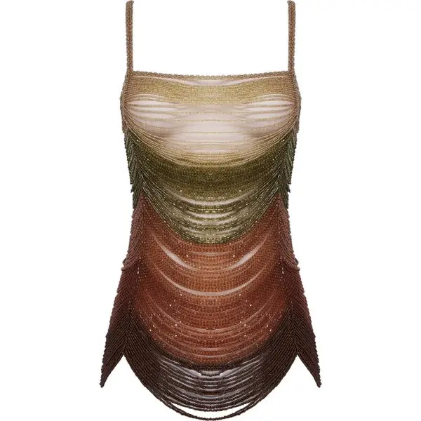 PatBO Solar Embroidery Top - Brown