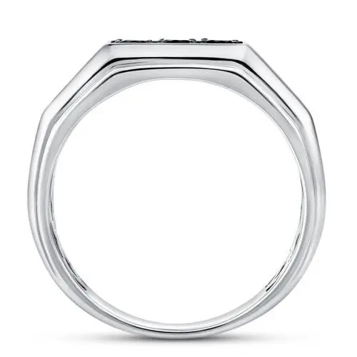 LUVMYJEWELRY Raiden 0.3 Ct Bar Black Spinel Ring 925 Silver