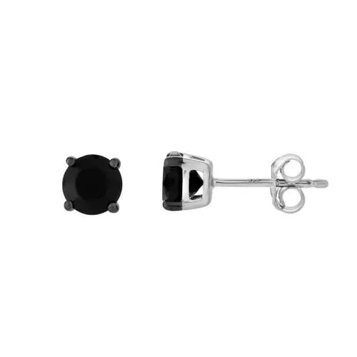 LUVMYJEWELRY Seki 0.95ct Round Black Spinel Stud Earrings 925 Silver - Sterling Silver