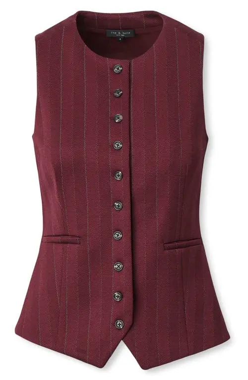 Rag & Bone Irina Ponte Jacquard Long Vest
