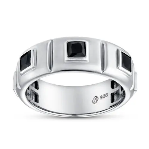 LUVMYJEWELRY Ronin 2.15ct Trio Black Spinel Ring 925 Silver - Sterling Silver