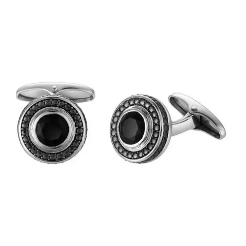 LUVMYJEWELRY Shogun 1.60ct Octagon Black Spinel Cufflinks 925 Silver