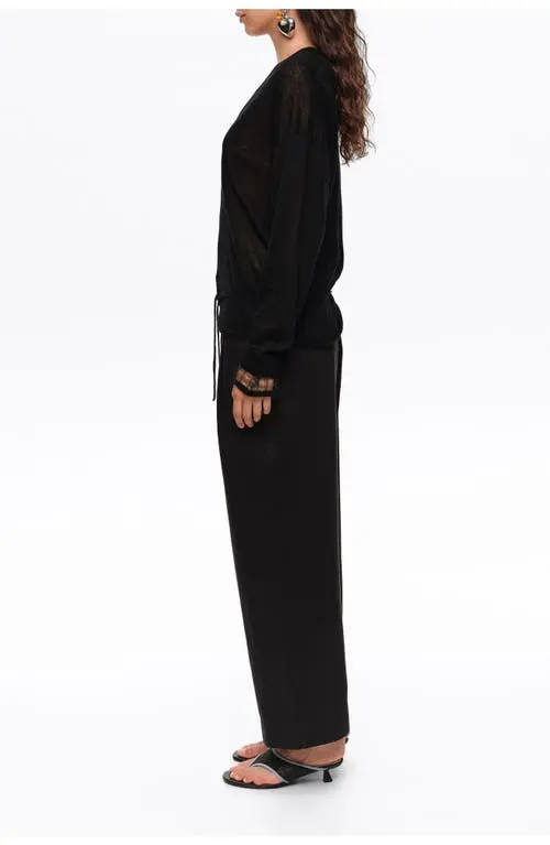 Bimba Y Lola Wool V-neck Long Sweater