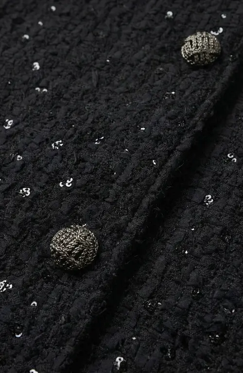 MODENAIRE Sleeveless Statement Buttons Textured Top