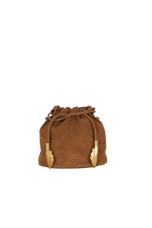 ESTHERA Suede Leather Pouch Bag