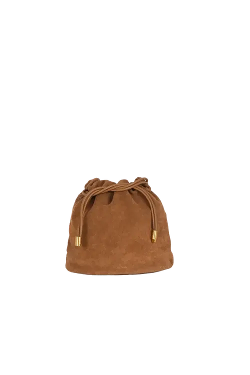 ESTHERA Suede Leather Pouch Bag