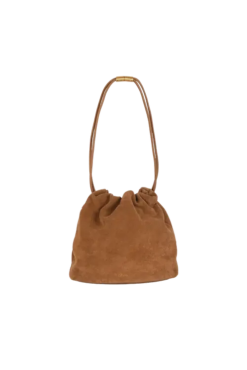 ESTHERA Suede Leather Pouch Bag