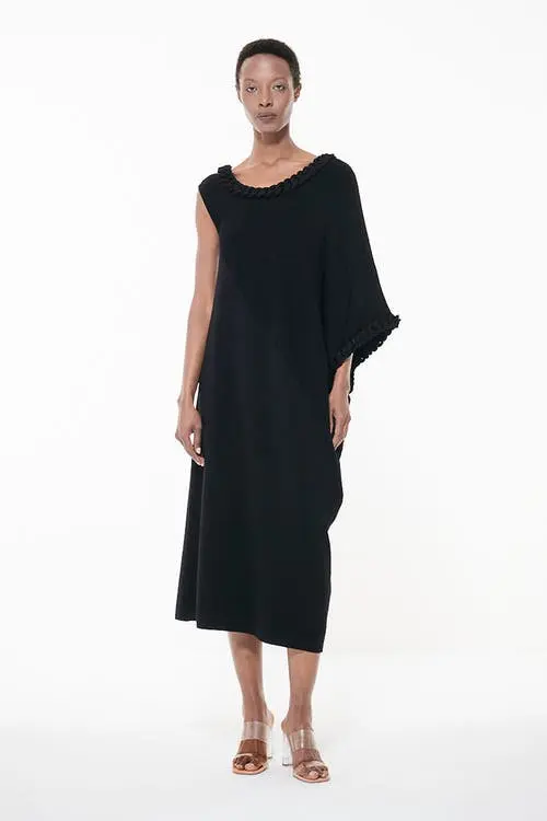 LEEM Knit Covered Chain Detail Dress - Black