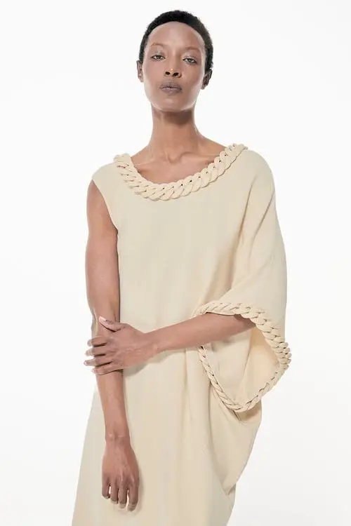 LEEM Knit Covered Chain Detail Dress