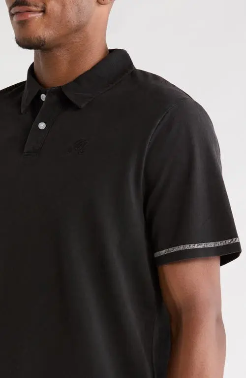 MALBON Fairway Overdye Cotton Golf Polo - Black