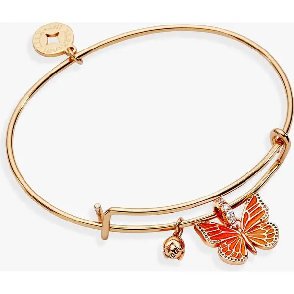 ALEX AND ANI New York Botanical Garden Monarch Butterfly Charm Bangle - Gold