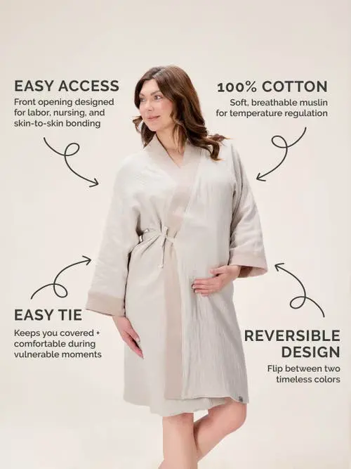 PARKER BABY CO. Maternity Robe - Alpaca