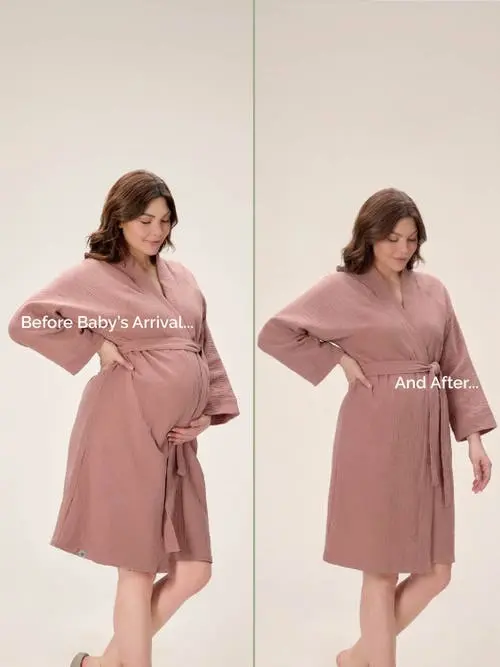 PARKER BABY CO. Maternity Robe - Alpaca