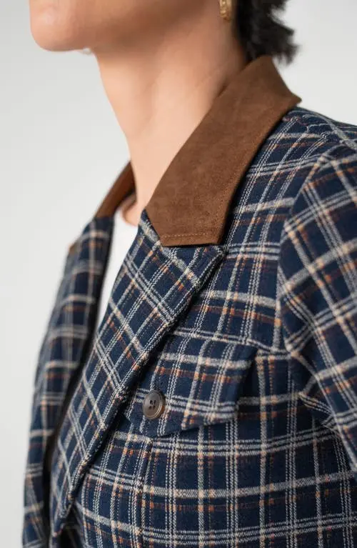 LIVERPOOL Cropped Tartan Blazer