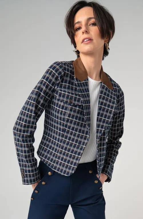 LIVERPOOL Cropped Tartan Blazer