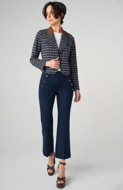 LIVERPOOL Cropped Tartan Blazer