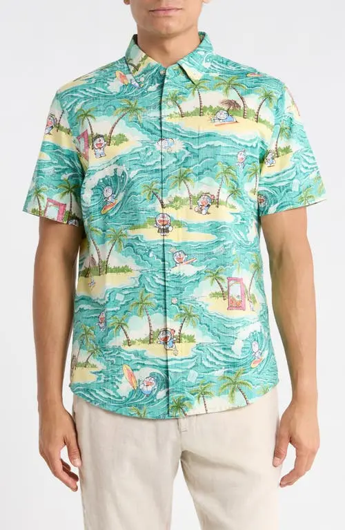 Reyn Spooner Aloha Doraemon Button-down Shirt - Teal