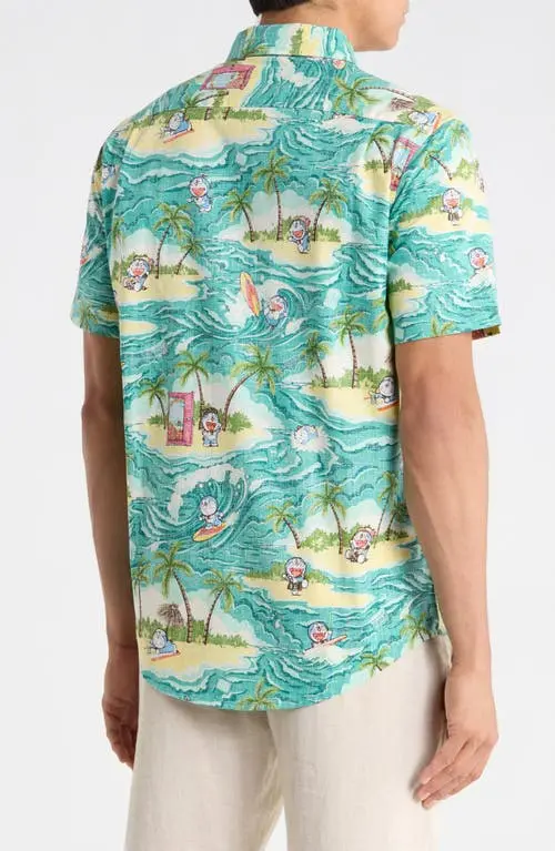 Reyn Spooner Aloha Doraemon Button-down Shirt - Teal