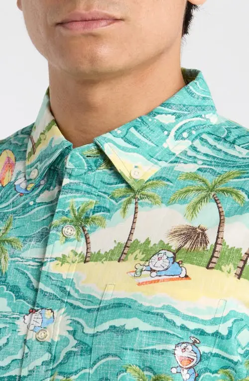 Reyn Spooner Aloha Doraemon Button-down Shirt - Teal