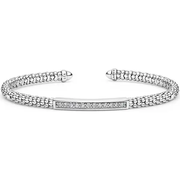 Lagos Caviar Spark Diamond Cuff Bracelet - Sterling Silver