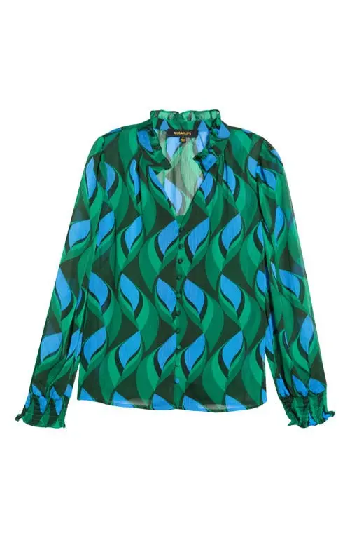 SUGARLIPS Tommie Button-up Shirt - Emerald Blue