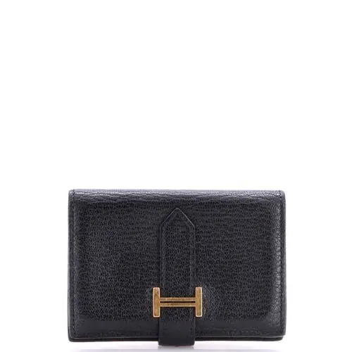 Hermès Bearn Wallet Chevre Mysore Compact - Black
