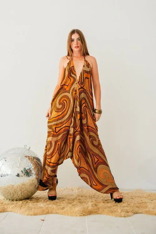 SUN CHILD Classic Silk Jumpsuit