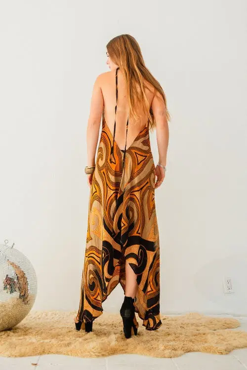 SUN CHILD Classic Silk Jumpsuit