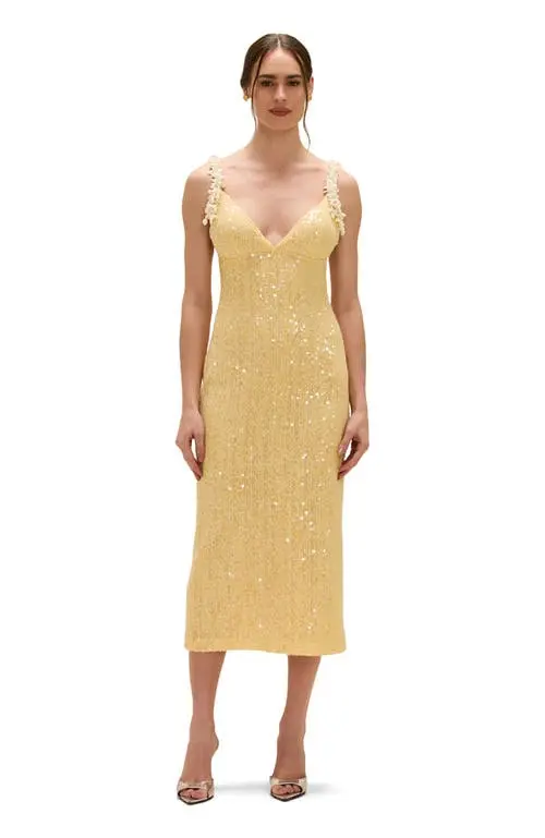 PatBO Iara Crochet Flowers Midi Dress