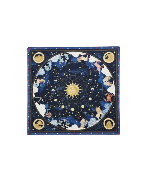 FABLE ENGLAND Zodiac Medium Square Scarf - Light Blue