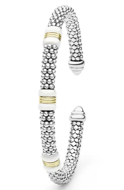 Lagos Signature Caviar 18k Gold & Ceramic Cuff