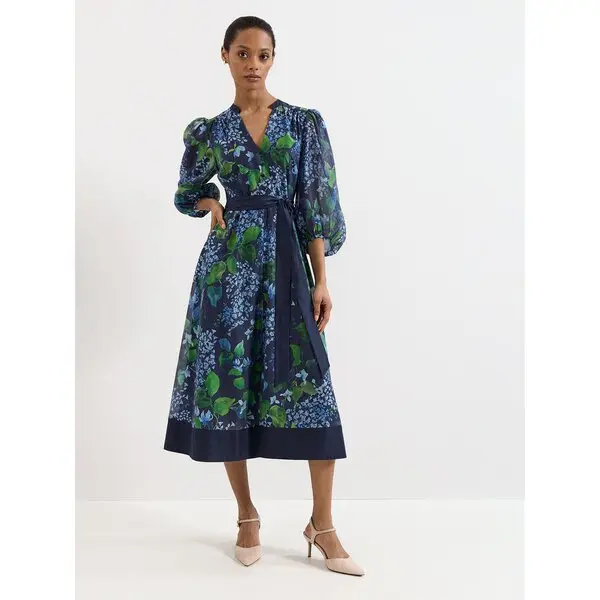 PHASE EIGHT Nixie Printed Midi Wrap Dress