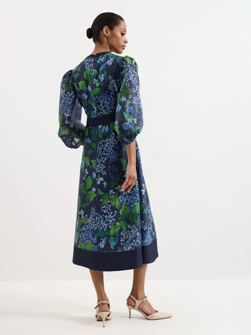 PHASE EIGHT Nixie Printed Midi Wrap Dress