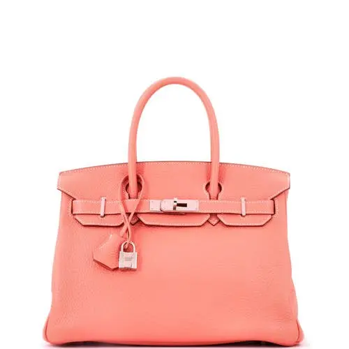 Hermès Birkin Handbag Pink Clemence With Palladium Hardware 30 - Orange
