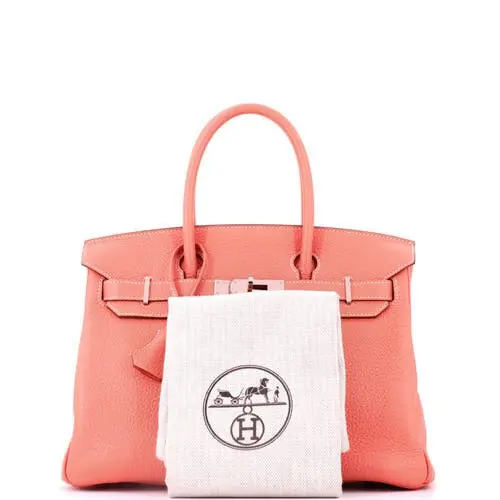 Hermès Birkin Handbag Pink Clemence With Palladium Hardware 30