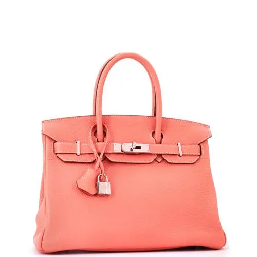 Hermès Birkin Handbag Pink Clemence With Palladium Hardware 30
