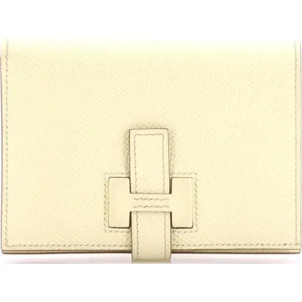 Hermès New H Passant Wallet Epsom Compact - Yellow