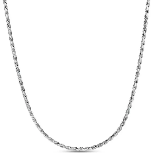 LUVMYJEWELRY Nero Flat Oval Rope Chain Necklace In 925 - Sterling Silver