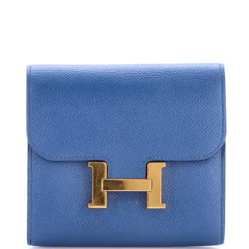 Hermès Constance Wallet Epsom Compact - Blue