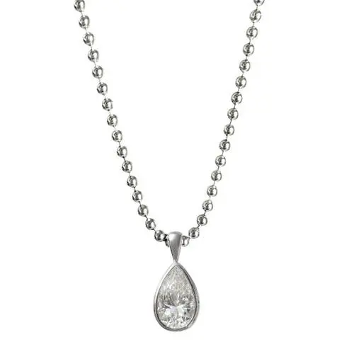 LENI JAMES The Raina 3 Carat Moissanite Pear Necklace