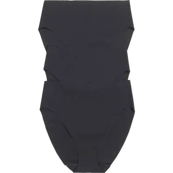 Nordstrom Invisible Edge Assorted 3-pack High Cut Briefs - Black