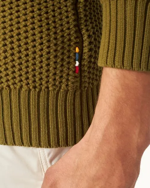 Orlebar Brown Bowmont Classic Fit Chunky Ribbed Collar Jumper